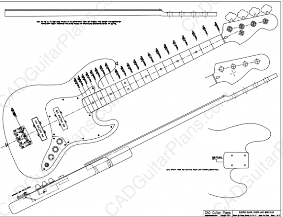 Bass Guitar Plans | CAD Guitar Plans