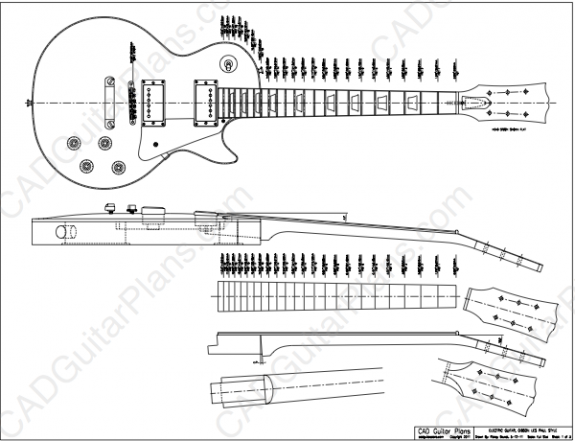 PDF Les Paul Electric Guitar Plan Gibson Style - CAD Guitar Plans