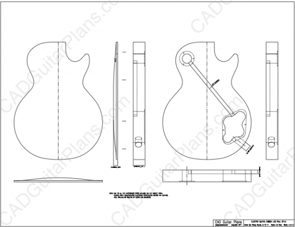 PDF Les Paul Electric Guitar Plan Gibson Style - CAD Guitar Plans