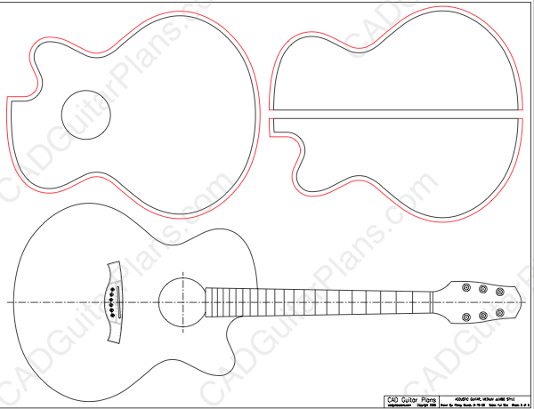 PDF Medium Jumbo Acoustic Guitar Plan - CAD Guitar Plans